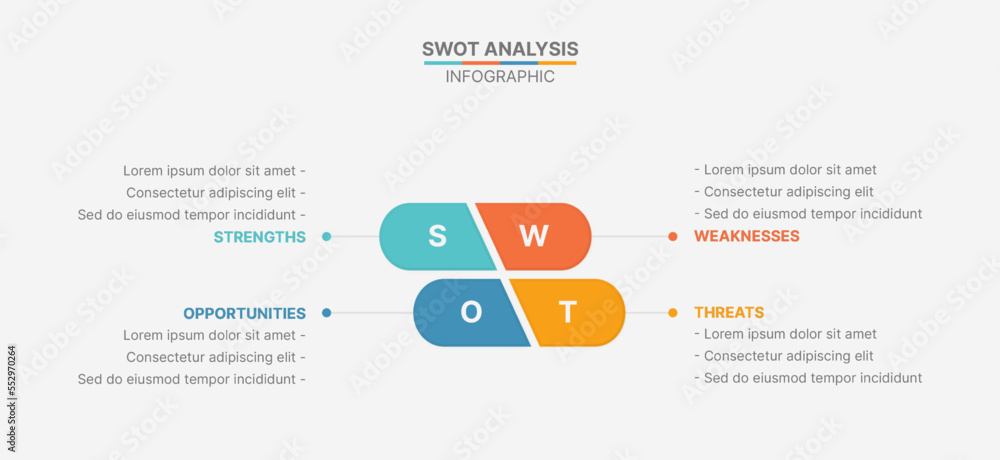 SWOT Analysis, Four Options Steps, Infographic Template Design Stock ...