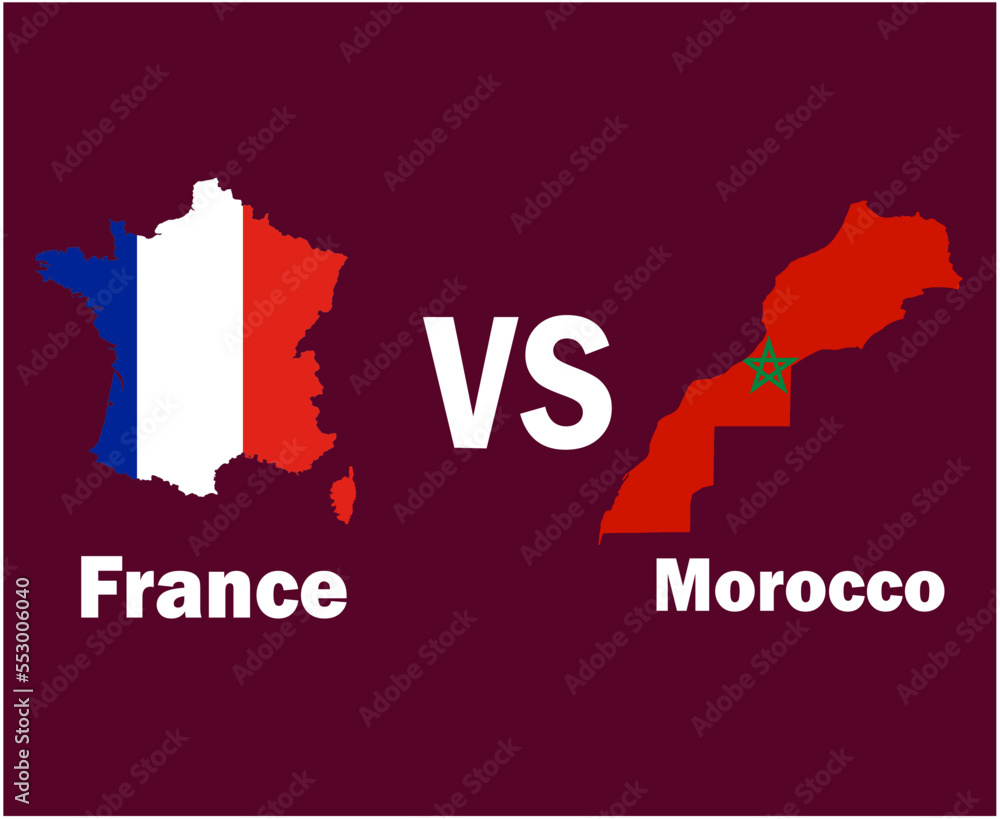 Morocco Vs Portugal Map With Names Symbol Design Europe And Africa ...