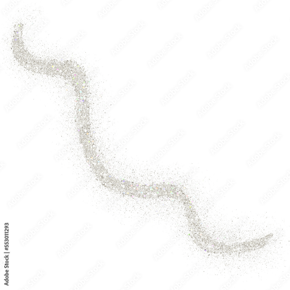 Silver glitter hand-drawn curly line Stock Illustration | Adobe Stock