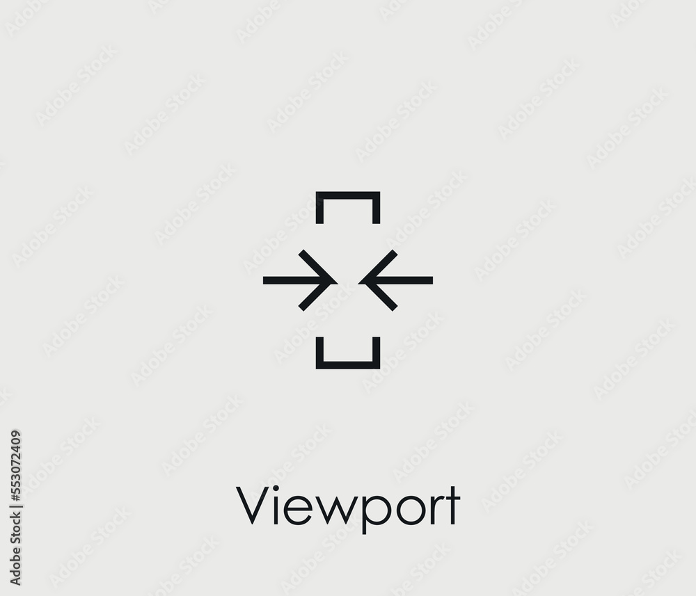 Viewport vector icon. Editable stroke. Symbol in Line Art Style for ...