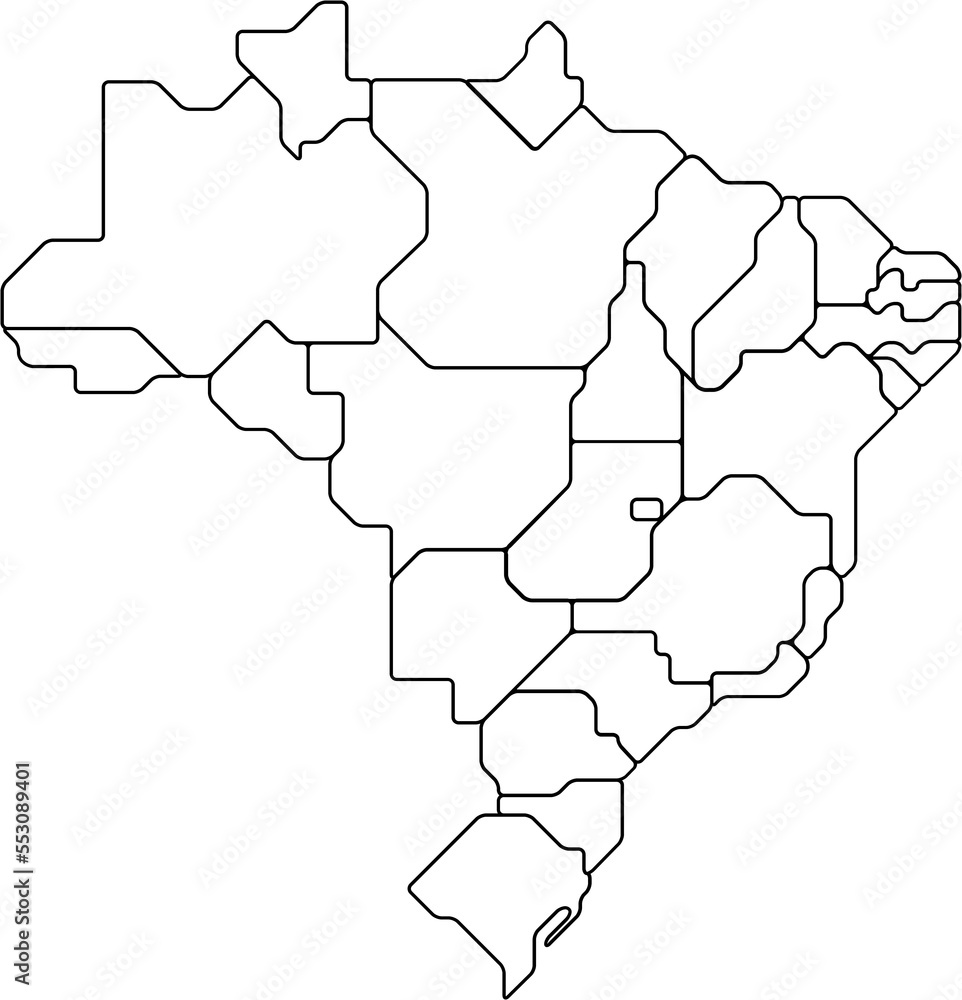 outline drawing of brazil map. Stock Illustration | Adobe Stock