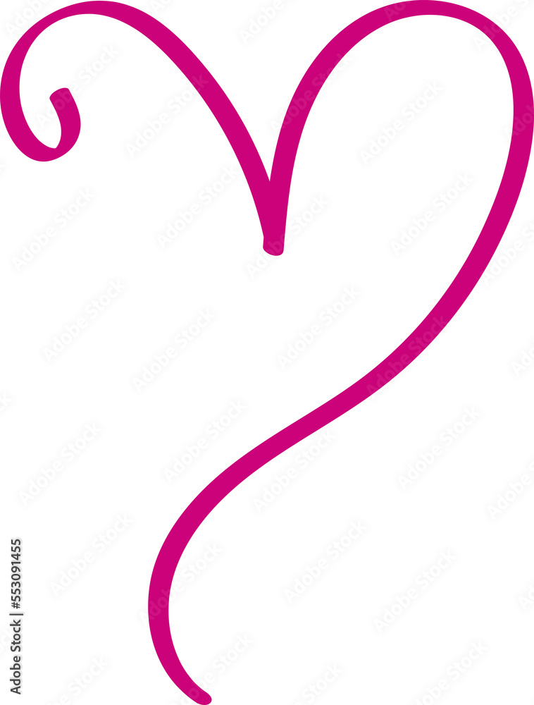 calligraphy drawn heart png Stock Illustration | Adobe Stock