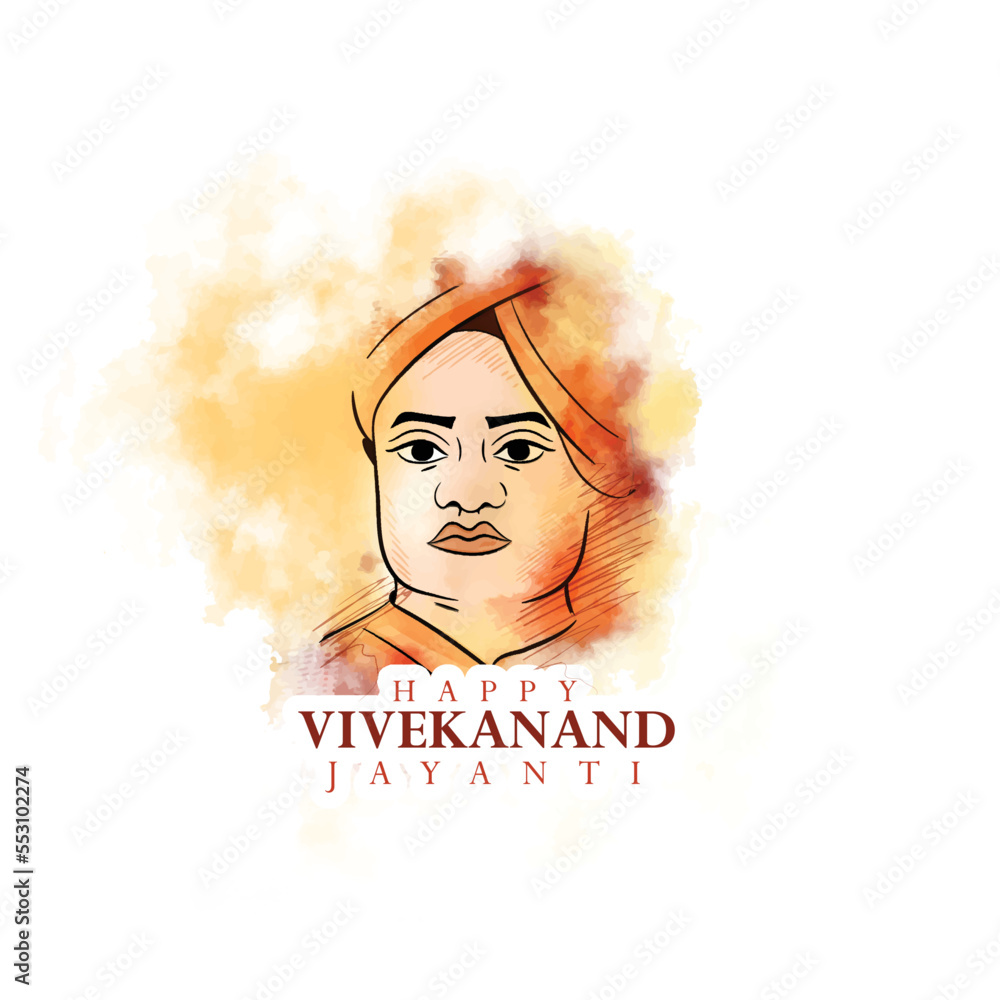 Swami Vivekananda jayanti vector design. Stock Vector | Adobe Stock