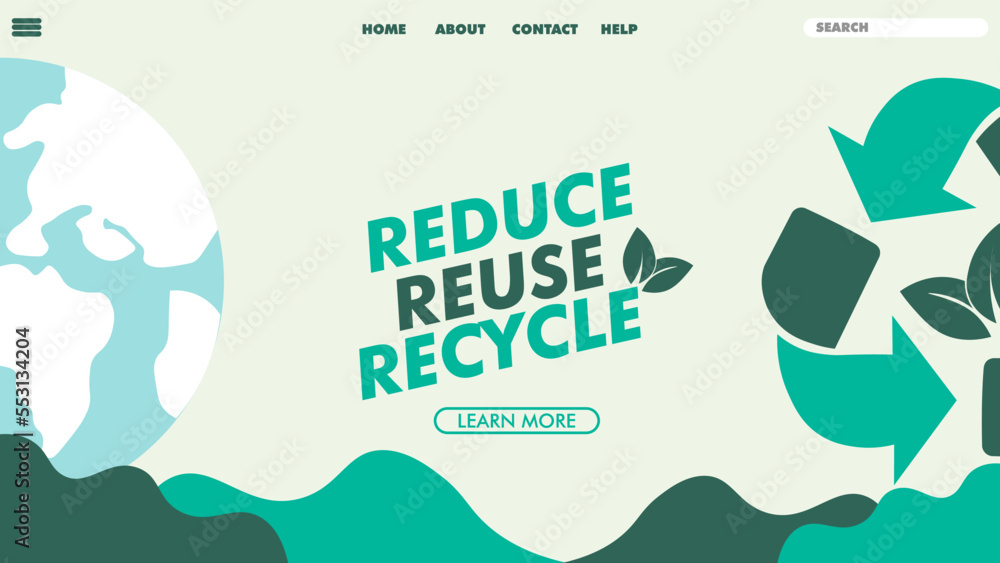go green reduce, reuse, recycle design banner background, go green ...