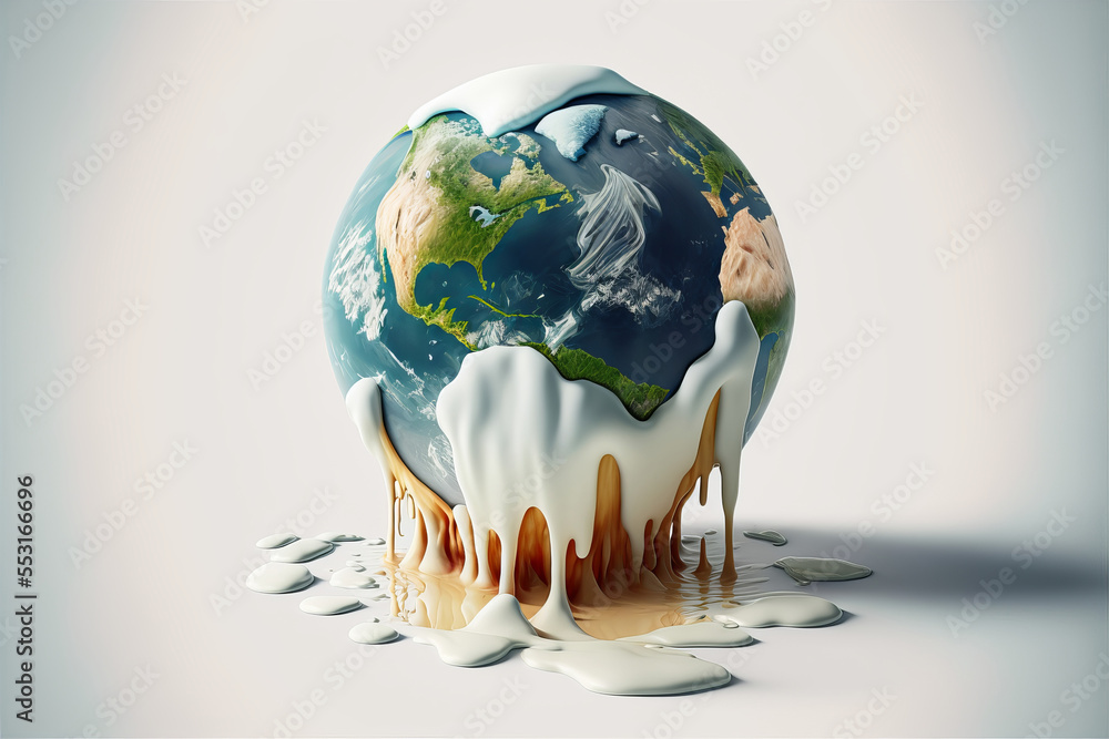 Planet earth melting. Climate change and global warming concept ...