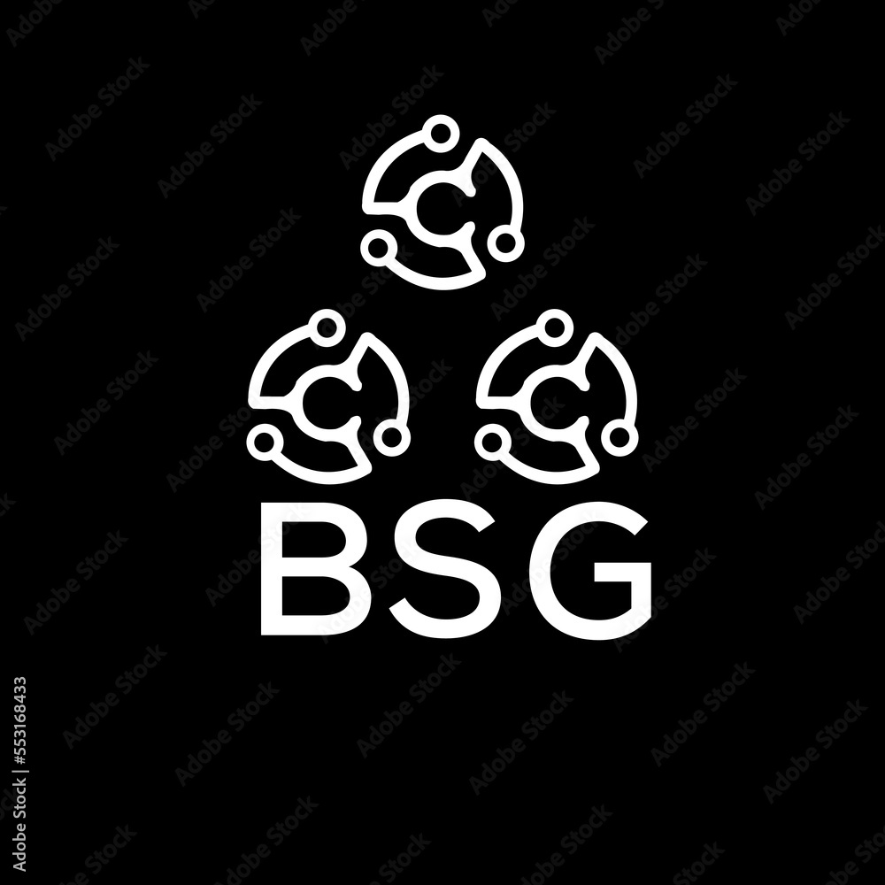 BSG letter logo. BSG best black background vector image. BSG Monogram ...