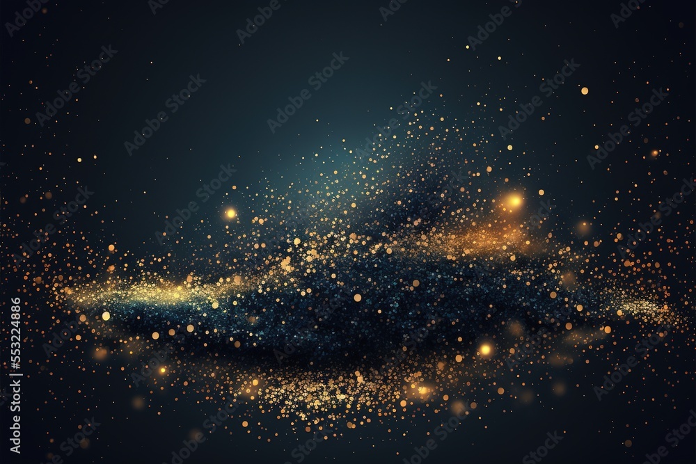 abstract gold particles on dark blue background Generative AI Stock ...