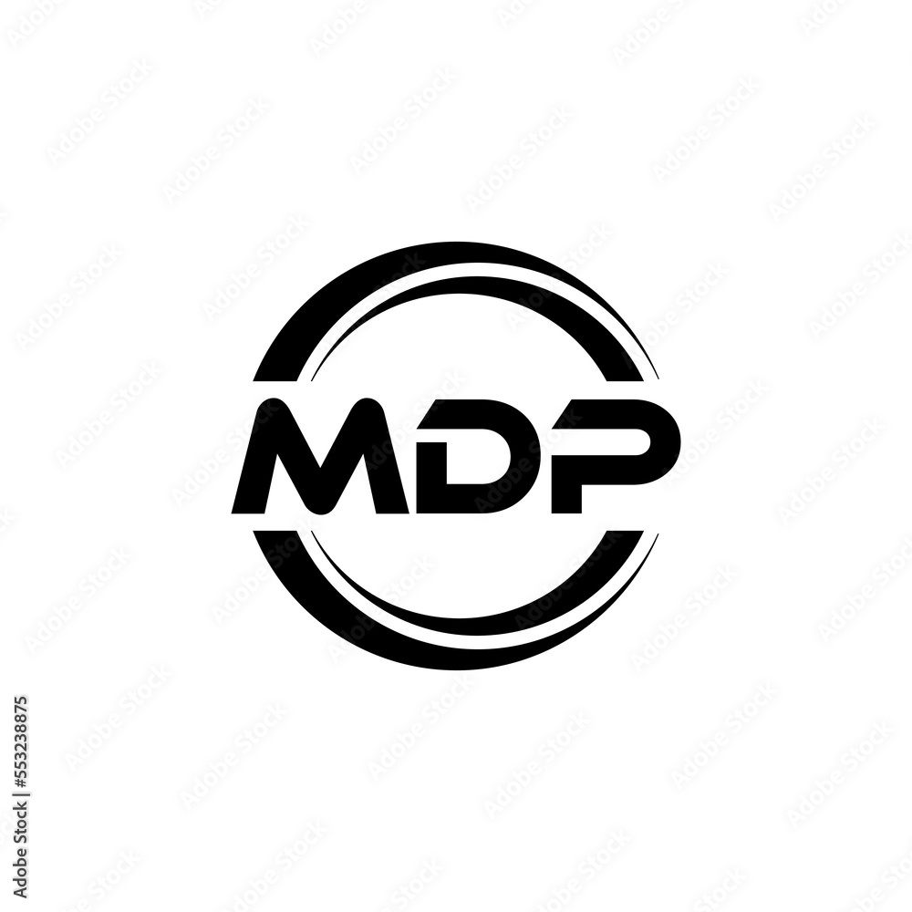 Stock-Vektorgrafik „MDP letter logo design with white background in ...