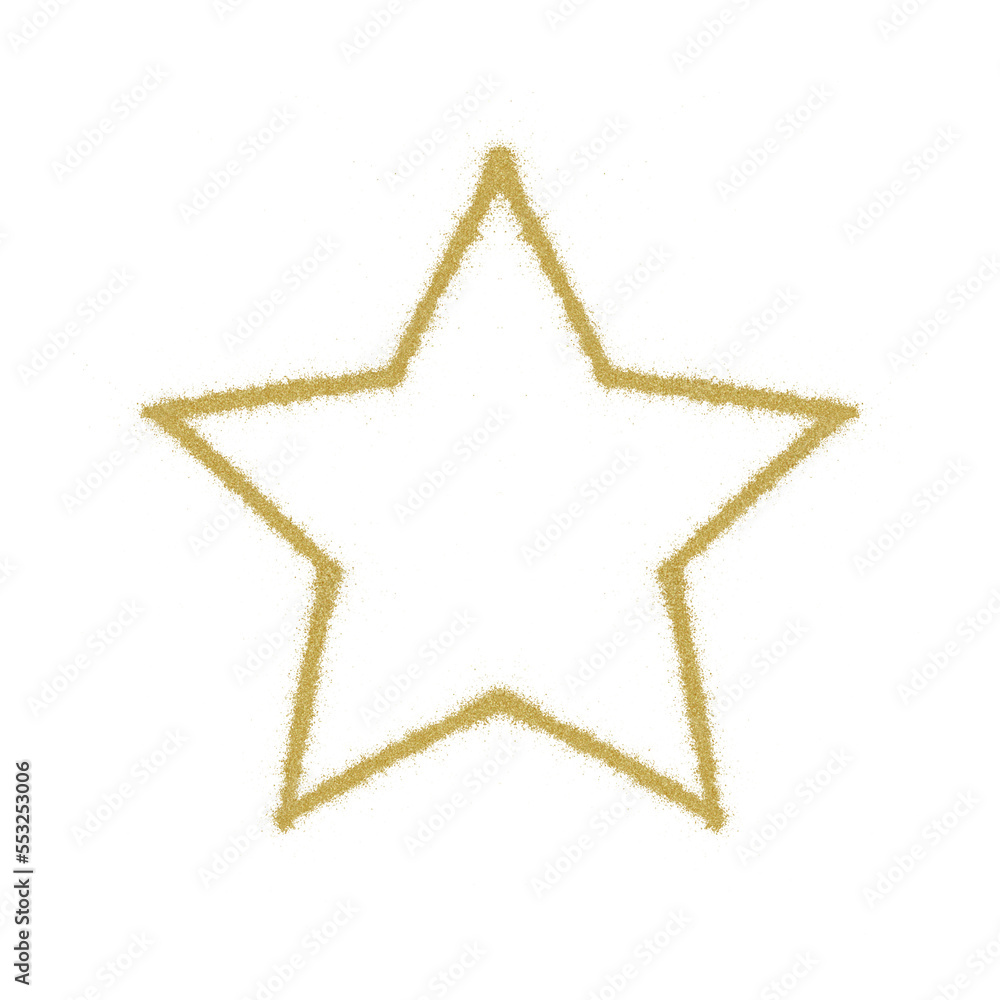 sparkling star shape gold grain illustration, no background, good on ...