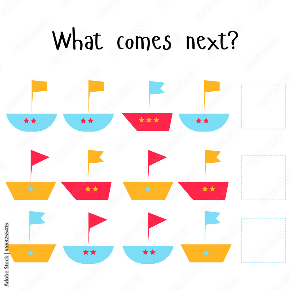 Educational game for children what comes next PNG illustration with ...