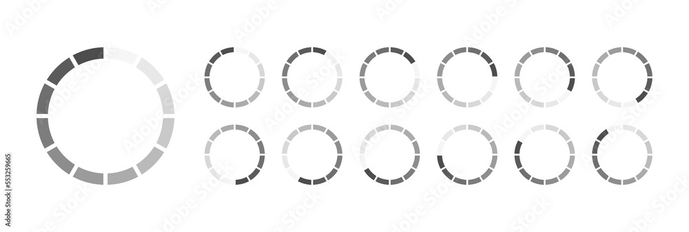 Circular Loading Buffering Icons Vector Video Ready for Animation Gif All Keyframes Frames ...