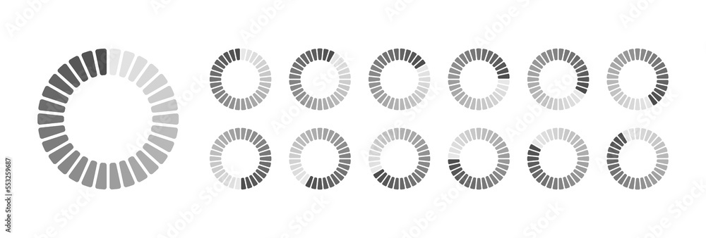 Circular Loading Buffering Icons Vector Video Ready for Animation Gif ...
