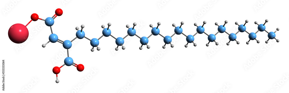 3D image of Sodium Stearyl Fumarate skeletal formula - molecular ...