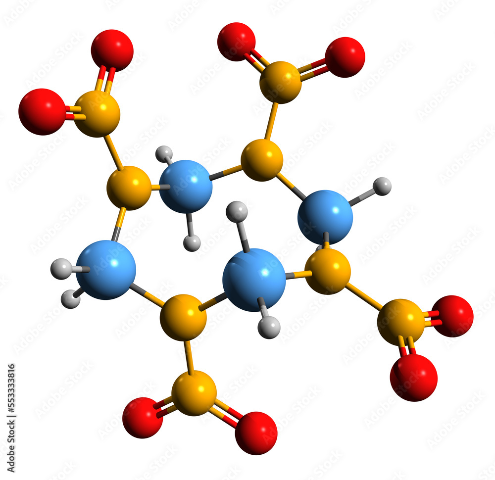 3D image of octogen skeletal formula - molecular chemical structure of ...