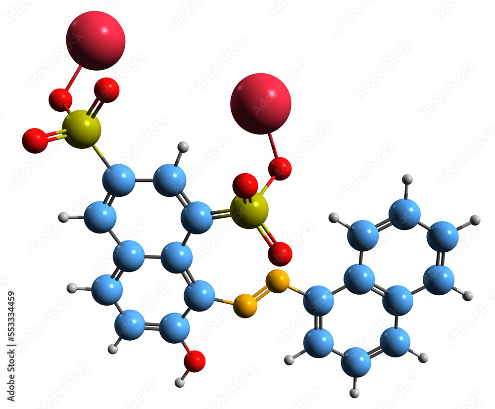 3D image of Ponceau 6R skeletal formula - molecular chemical structure ...