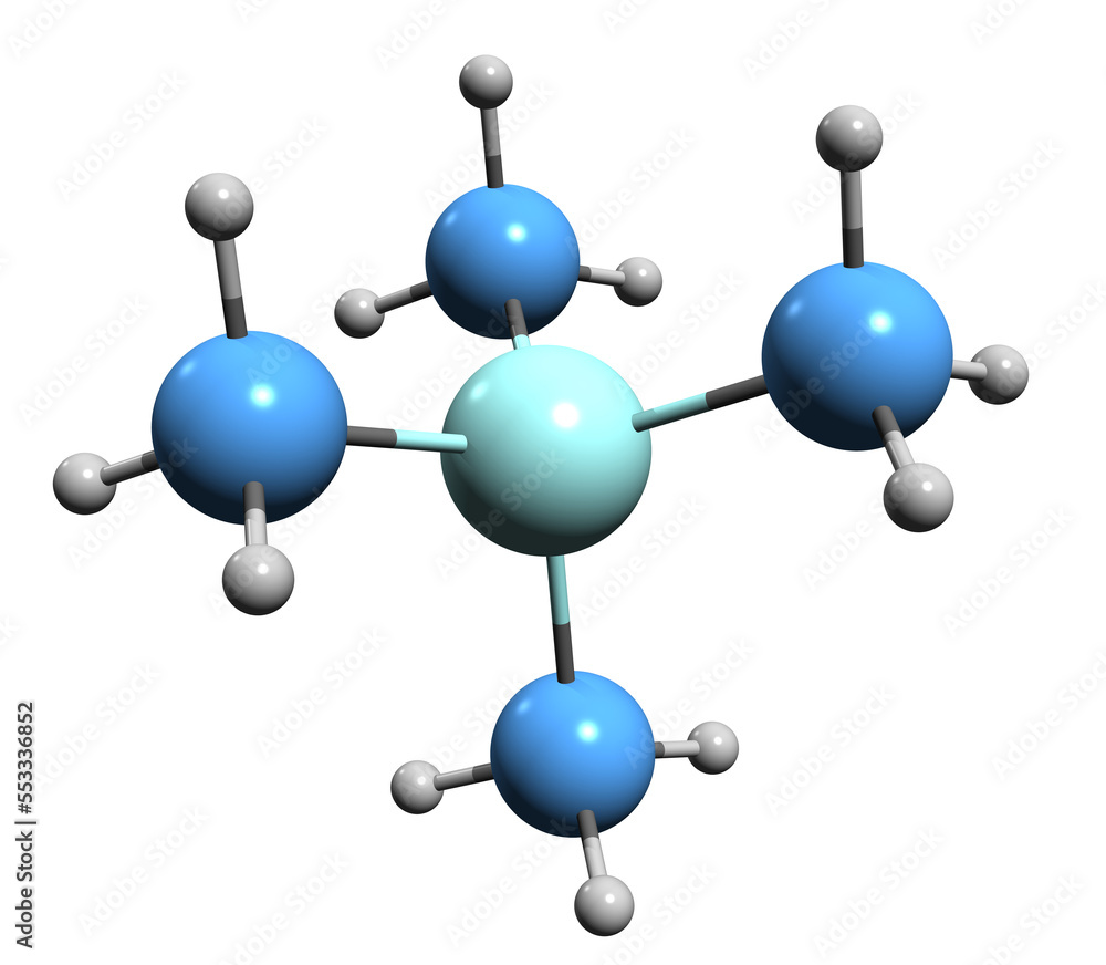 3d Image Of Tetramethylsilane Skeletal Formula Molecular Chemical Structure Of Organosilicon