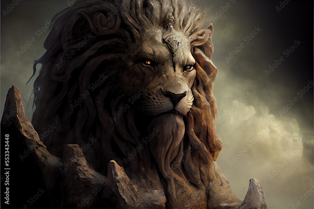 Lion god, generative art Stock Illustration | Adobe Stock
