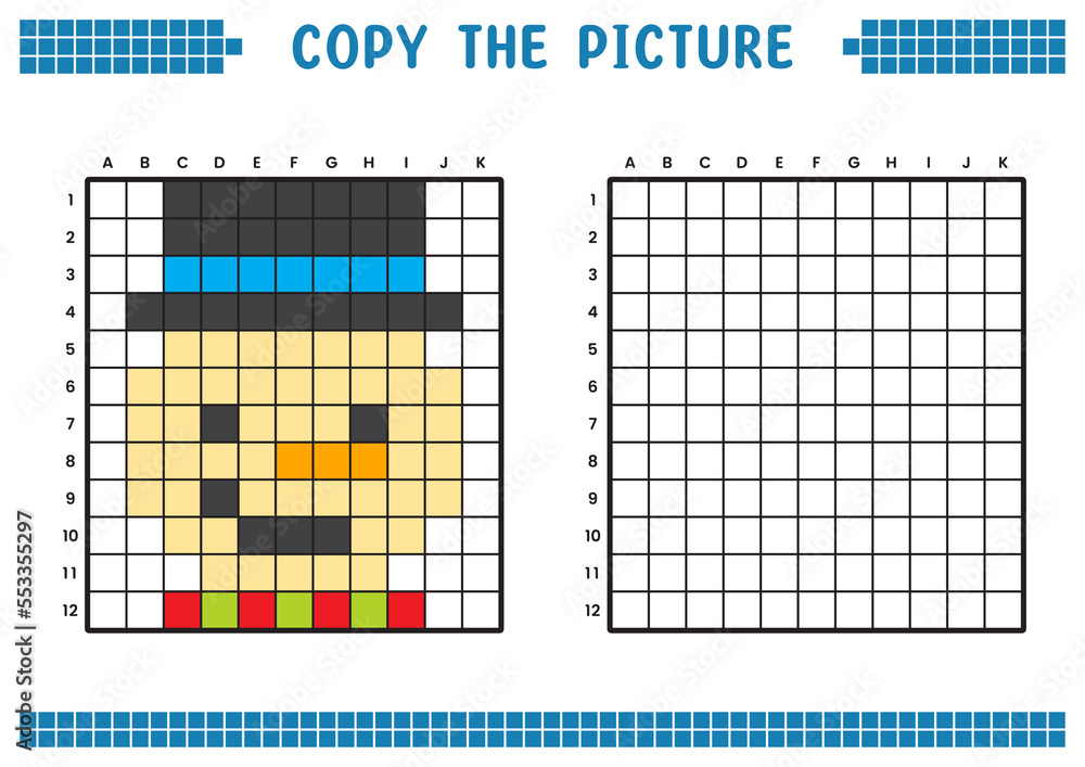 Copy the picture, complete the grid image. Educational worksheets ...