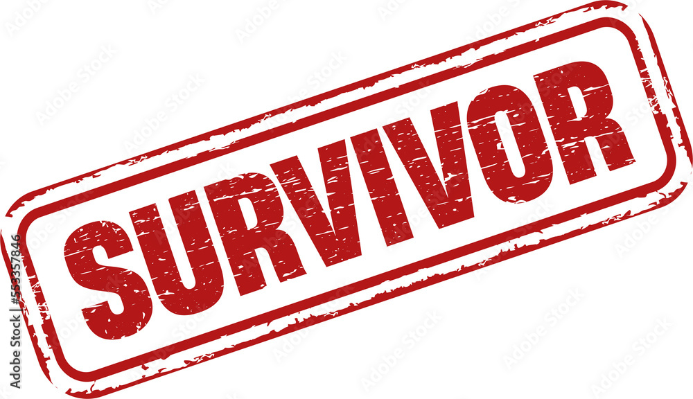 Survivor rubber stamp. Survivor Stamp vintage old red color texture ...