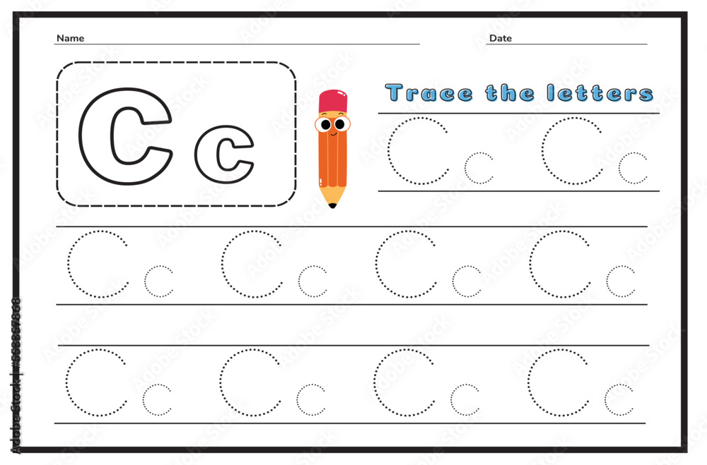 Writing practice of letters C. Coloring book. Education for children ...