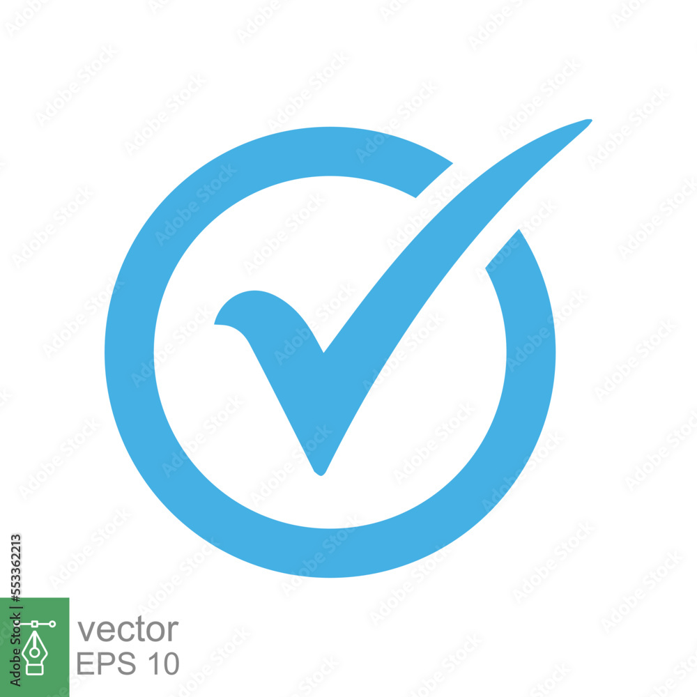 Check mark icon. Checkmark right symbol tick sign. Ok button correct ...