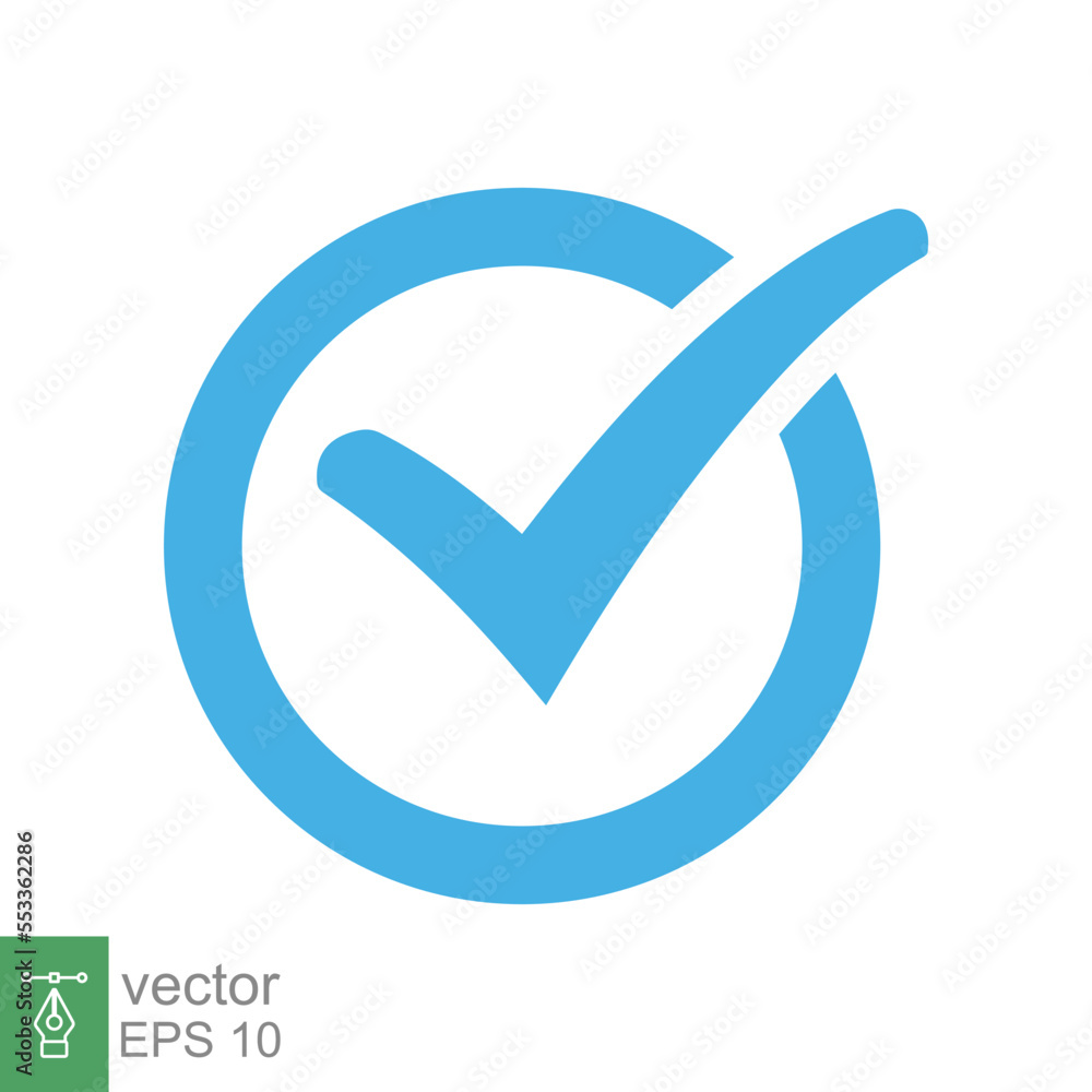 Check mark icon. Checkmark right symbol tick sign. Ok button correct ...