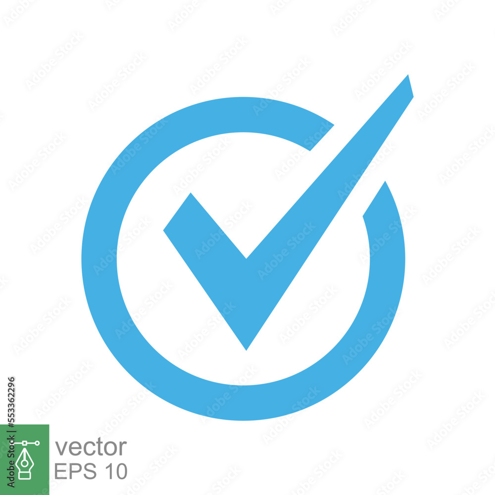 Check mark icon. Checkmark right symbol tick sign. Ok button correct ...