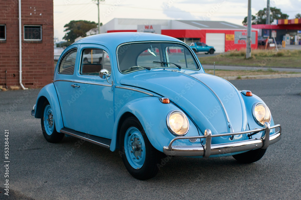 1965 Volkswagen Beetle, baby blue with an electric conversion. Electric ...
