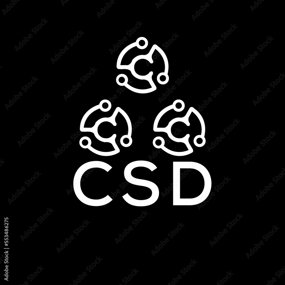 CSD letter logo. CSD best black background vector image. CSD Monogram ...