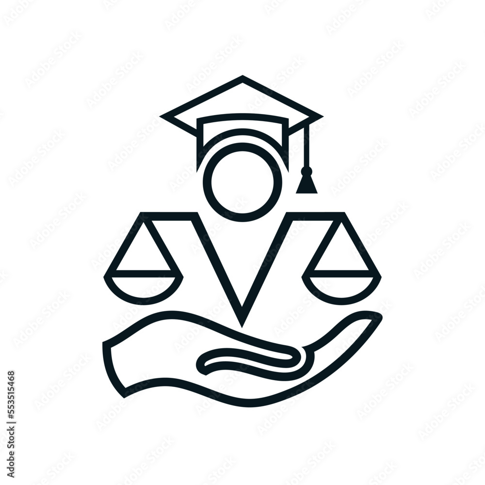 Hand holding Graduation law balance. Mechanical balancing scales ...