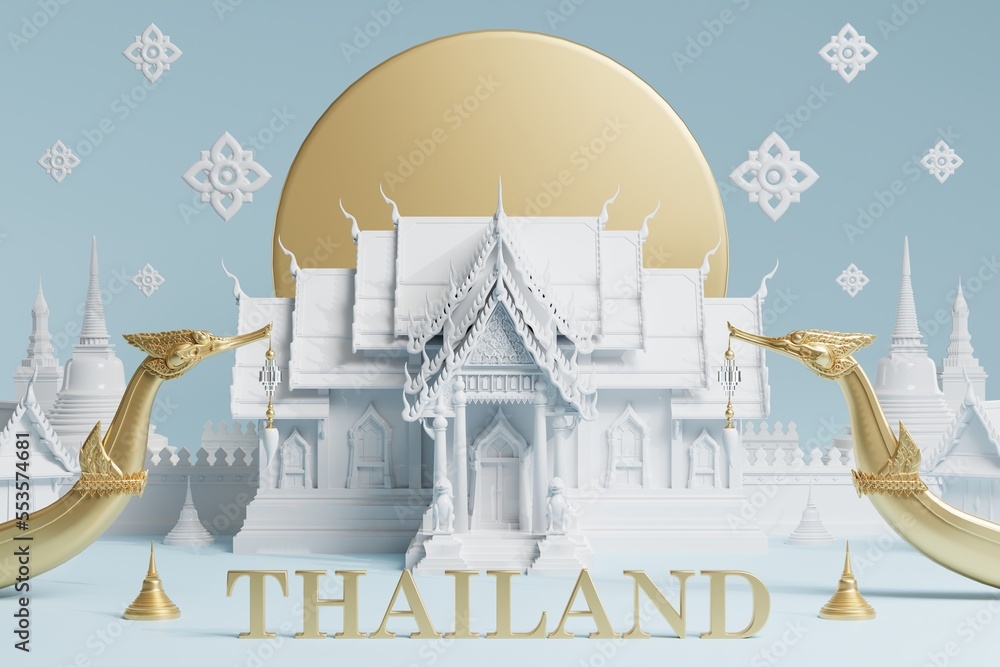 3d The iconic of thailand travel concept the most beautiful places to ...