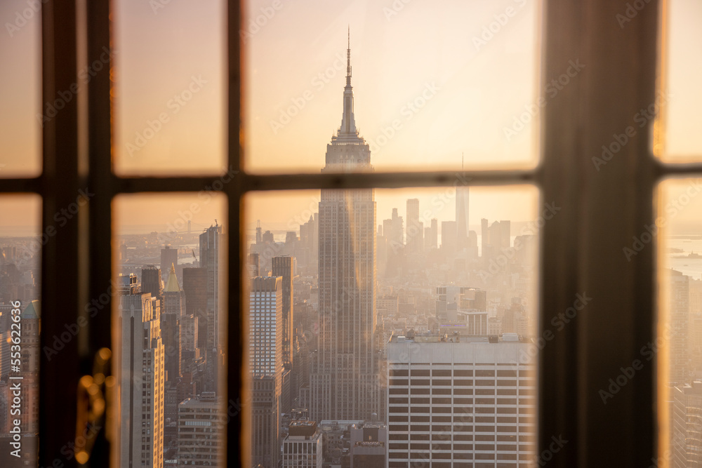 Window view of New York City skyline Stock Photo | Adobe Stock