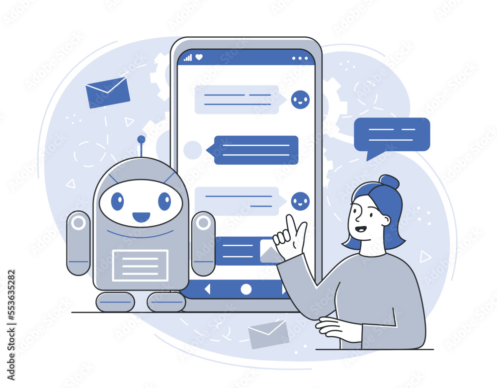 Smart chatbot concept. Artificial intelligence and virtual assistant ...