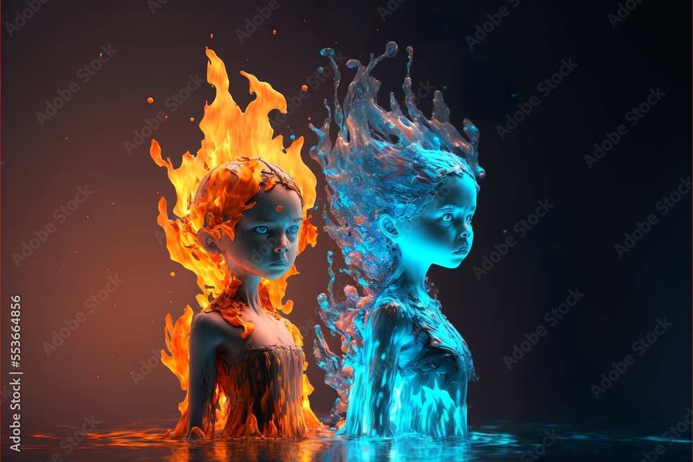 Fireboy and watergirl Stock Illustration | Adobe Stock