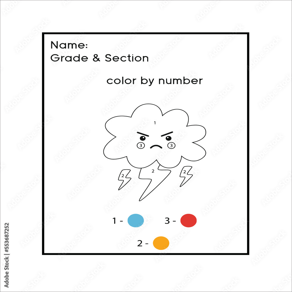 Color by numbers monkey. Puzzle game for children education, colors for ...