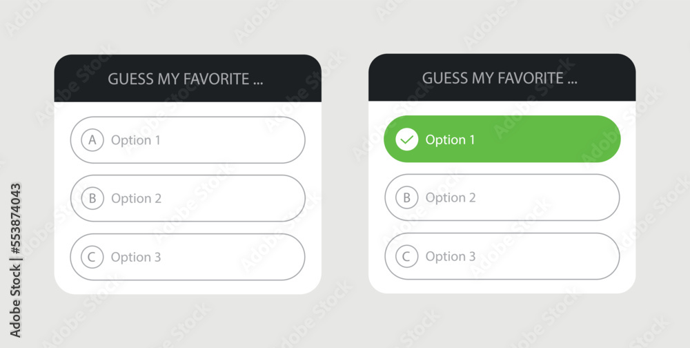 Glassmorphism style. Mockup questionnaire for social networks. Template ...
