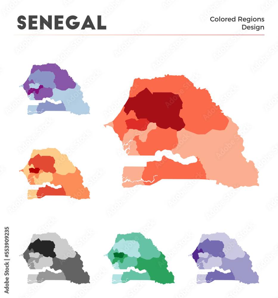 Senegal map collection. Borders of Senegal for your infographic ...