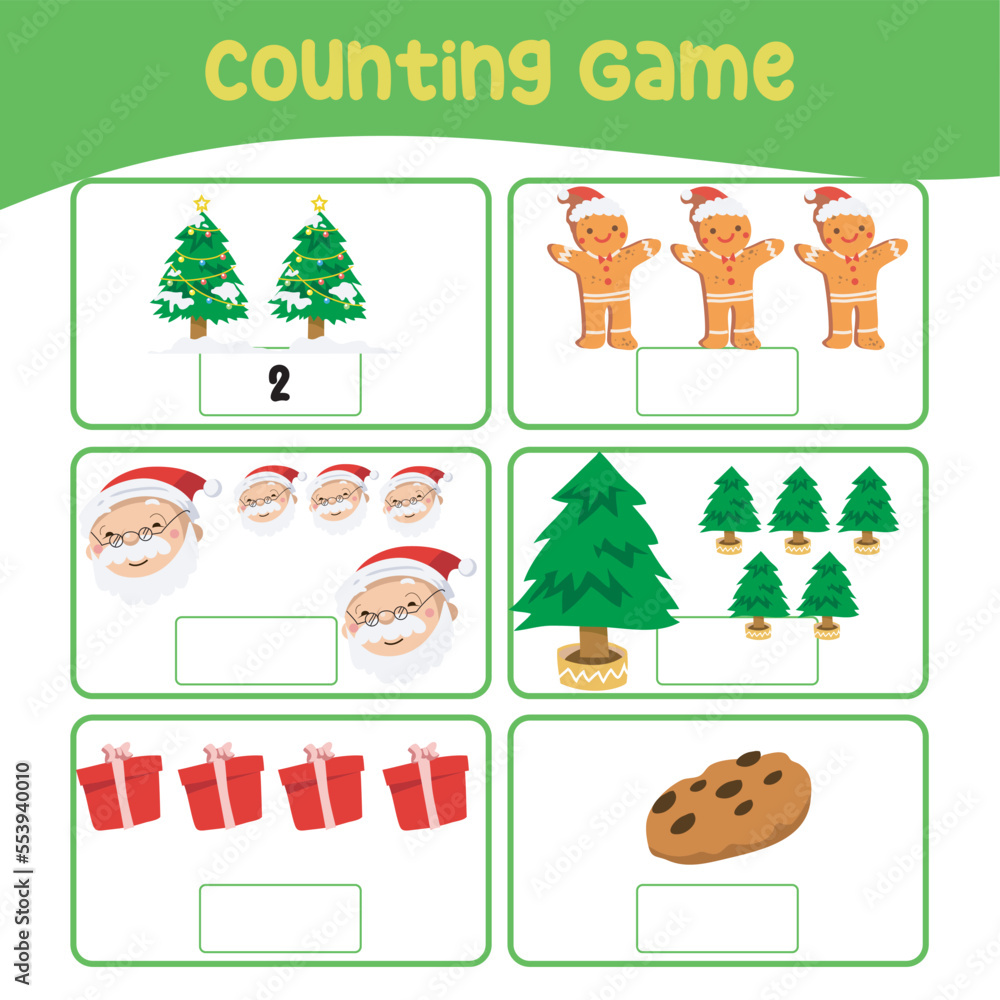 Counting the image and writing activity the number. Fun educational ...