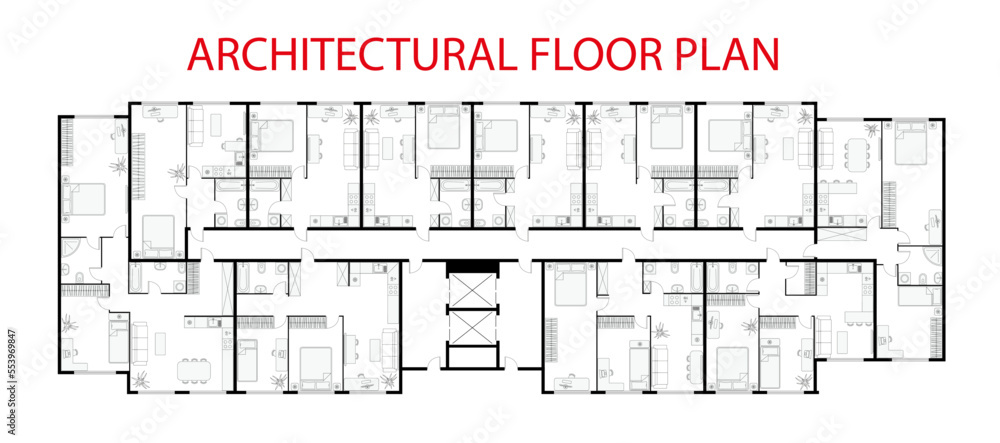Floor plan. Architectural apartment project. One, two bedroom apartment ...