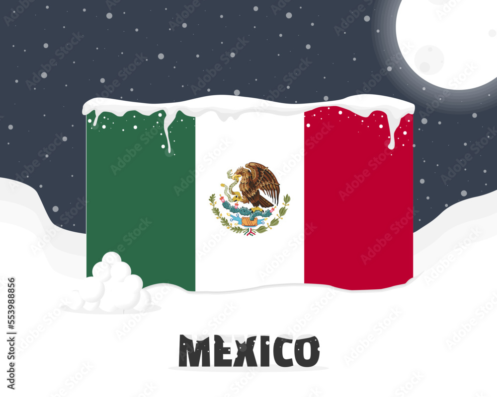 Mexico snowy weather concept, cold weather and snowfall, weather ...
