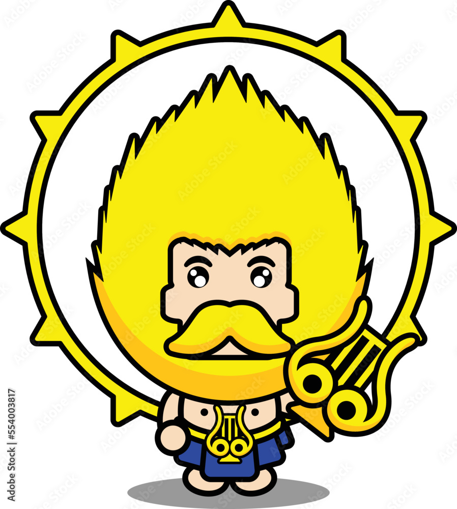 cartoon illustration of cute apollo character Stock Vector | Adobe Stock