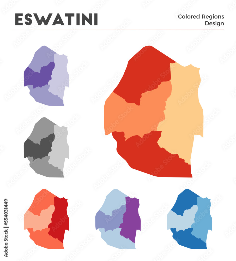 Swaziland map collection. Borders of Eswatini for your infographic ...
