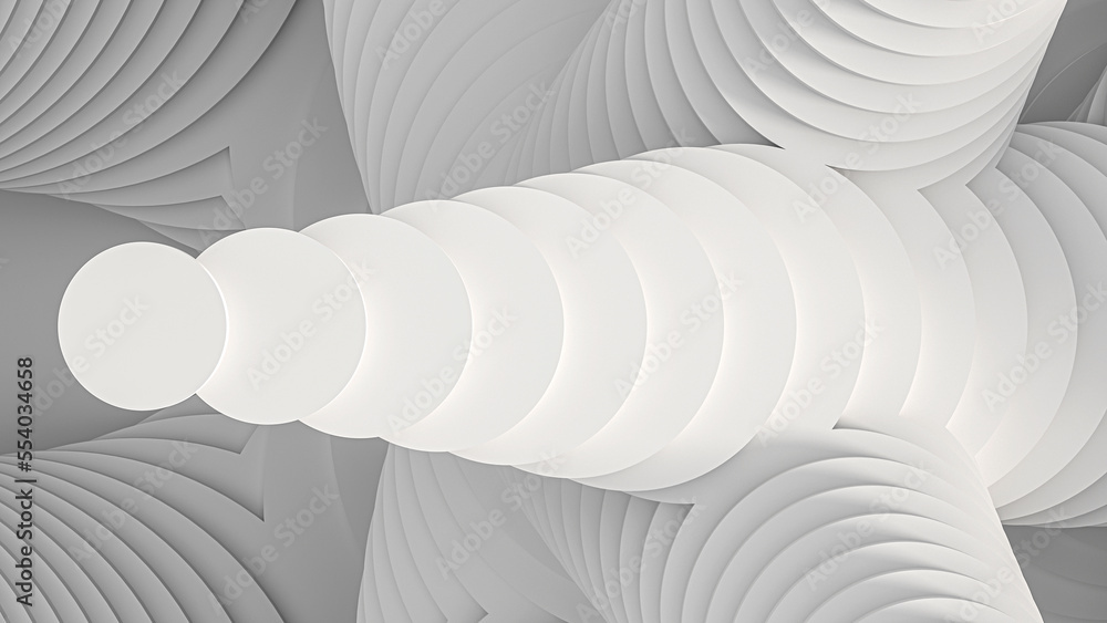 Abstract creative modern parametric white light 3D three-dimensional ...
