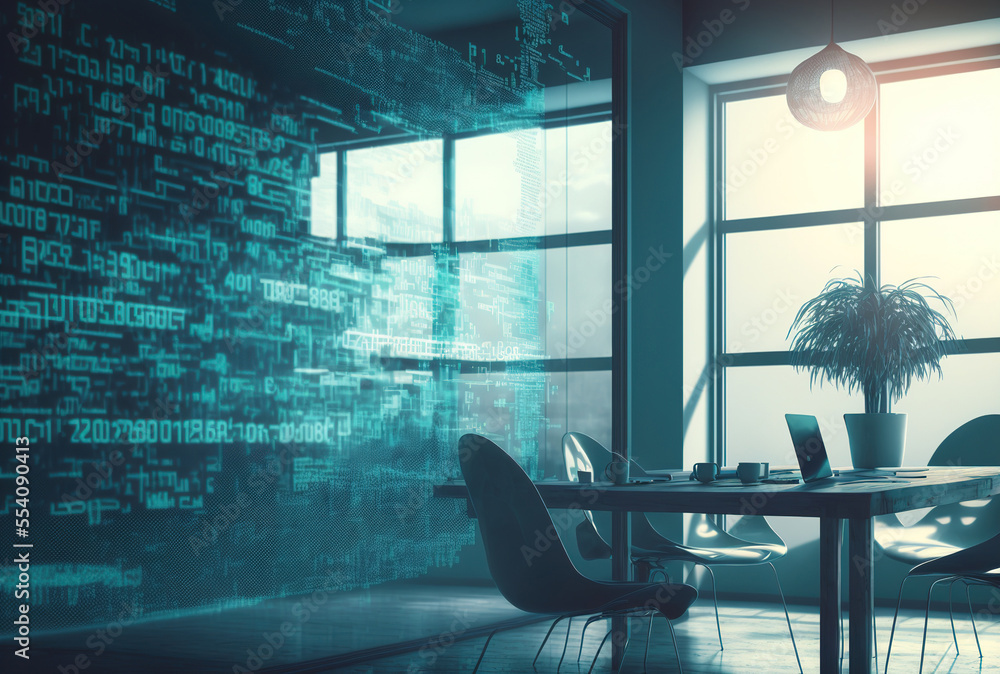 Background research and development idea featuring a double exposure of ...