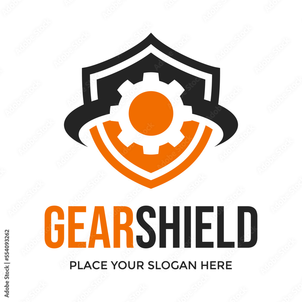 Gear shield vector logo template Stock Vector | Adobe Stock