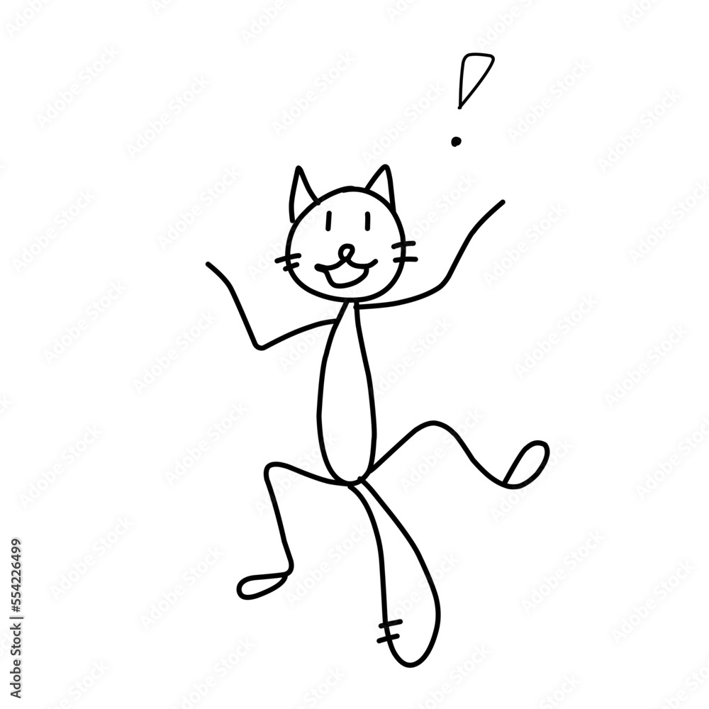 Stick Figure Cat pictogram Vector Stock Vector | Adobe Stock