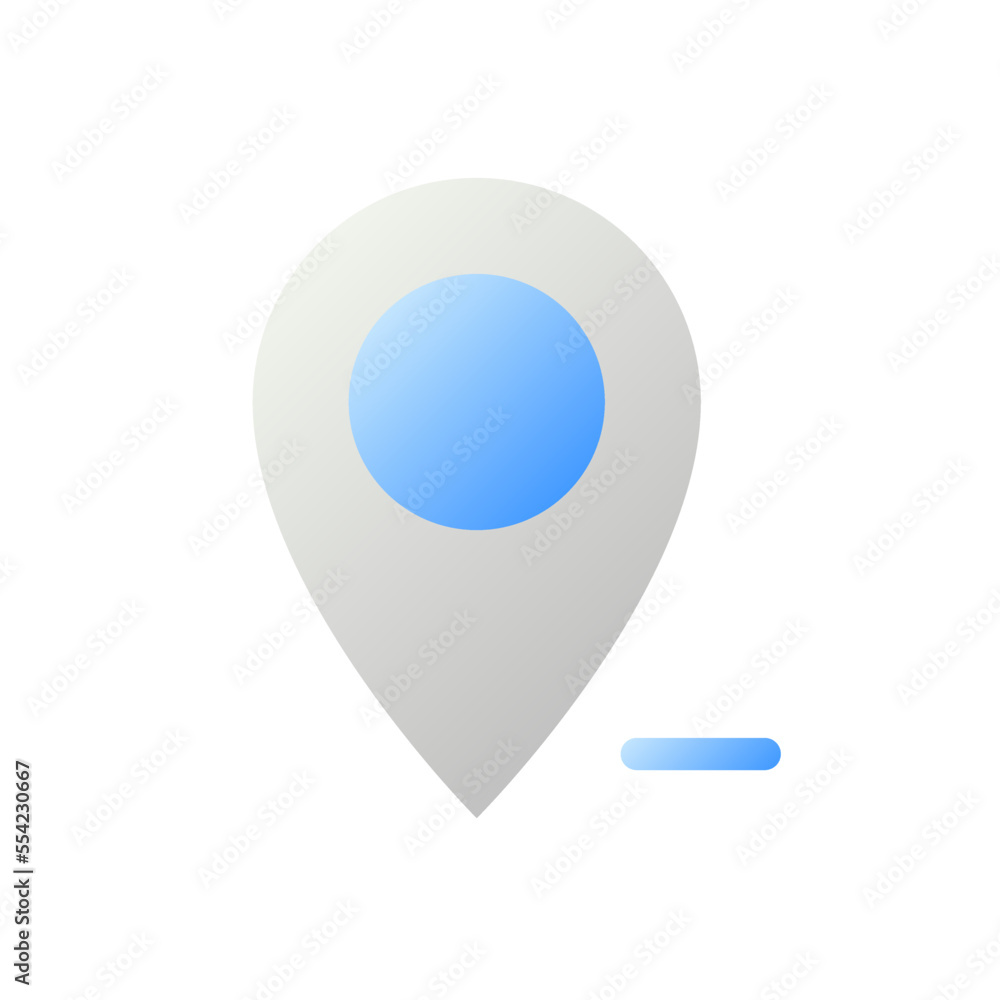 Remove pin from map flat gradient two-color ui icon. Unpin location. Delete GPS destination ...