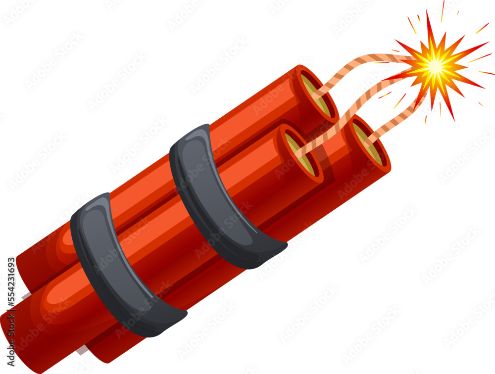 Vetor dynamite fire cartoon. bomb explosion, smoke boom, blast effect ...