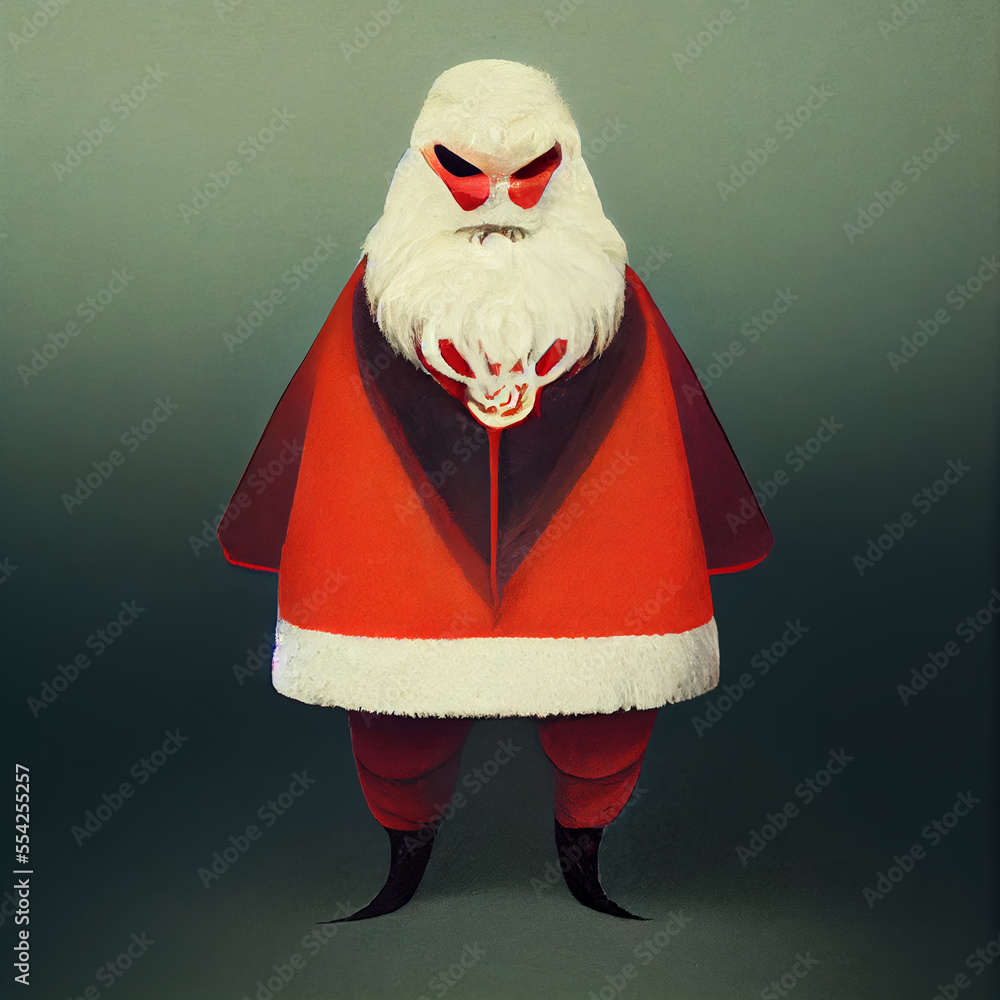 Evil Bad Creepy Santa Claus Red Eyes Christmas White Beard Generative ...