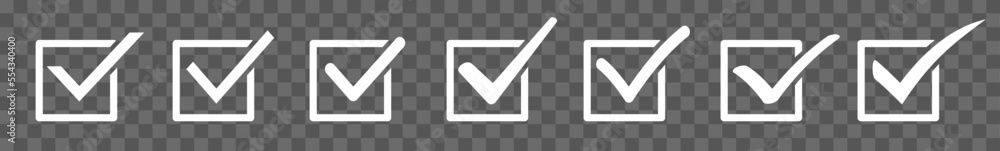 Check Mark Checkbox Square Icon White | Checkmark Illustration | Tick ...